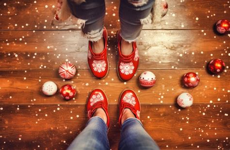 Concept Christmas Feet Ground Balls Christmas Premium Ai Generated Image
