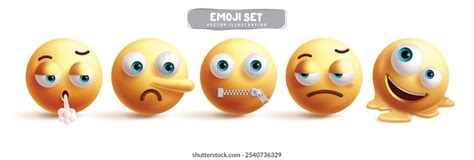 Emojis Tired Characters Emoticon Vector Set Stock Vector Royalty Free 2540736329 Shutterstock