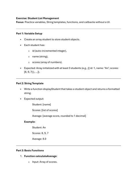 Exercise Assignment Js Pdf