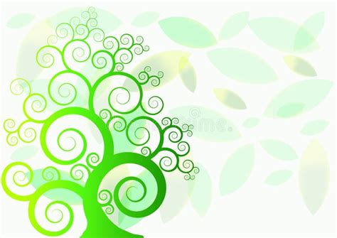 Green Tree On The Background Foliage Stock Vector Illustration Of