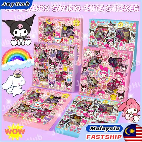 Sanrio Kuromi Sticker 96pcs Cute Set Diy T Box Cinnamoroll Melody