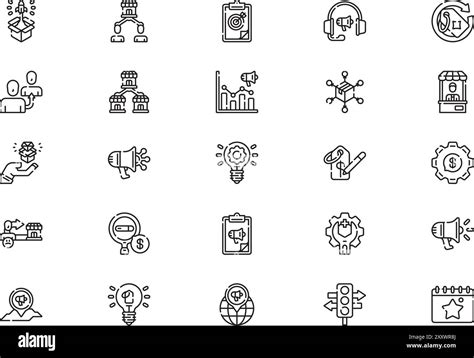 Marketing Campaign Icons Collection Is A Vector Illustration With