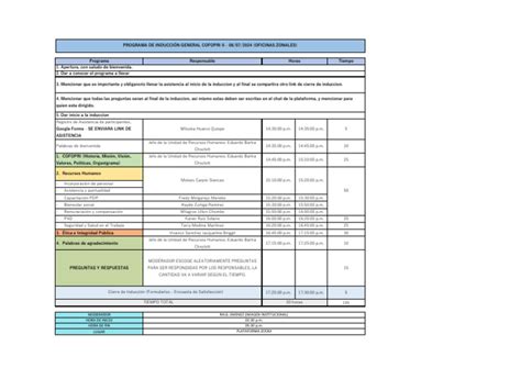 Programa De Induccion Pdf