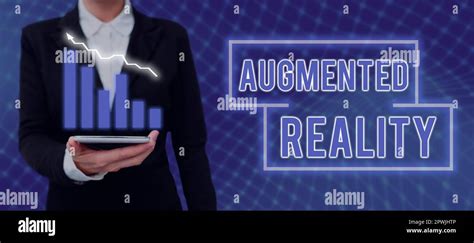 Hand Writing Sign Augmented Reality Word For Technology That Imposes