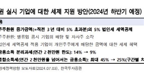 배당 증가분 법인세 공제 주주환원 세제혜택 명문화 의미”