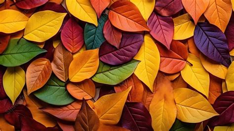 Colorful Autumn Leaf Texture As A With Falling Leaves Powerpoint