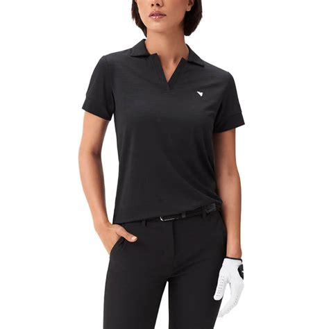 Macade Paige Golf Polo Black Ss25 Women Golfio
