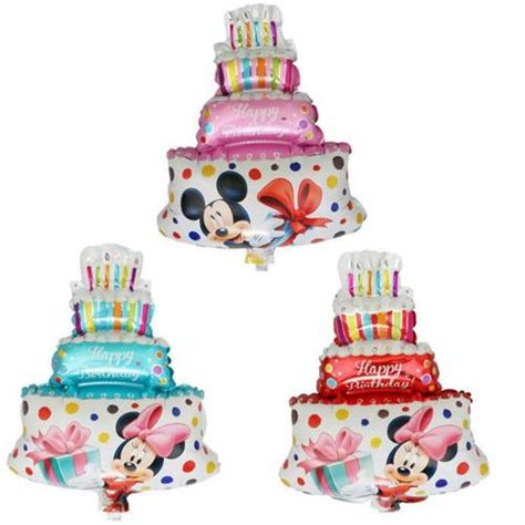 Jual Balon Foil Happy Birthday Mickey Minnie Mouse Mini Cake Balon