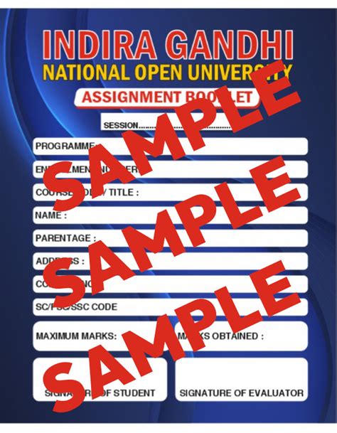 Ignou Assignment Booklet For Writing Answers