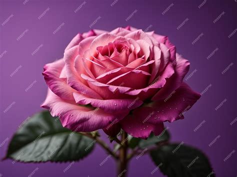 Premium Ai Image A Rose In The Middle Of A Purple Background