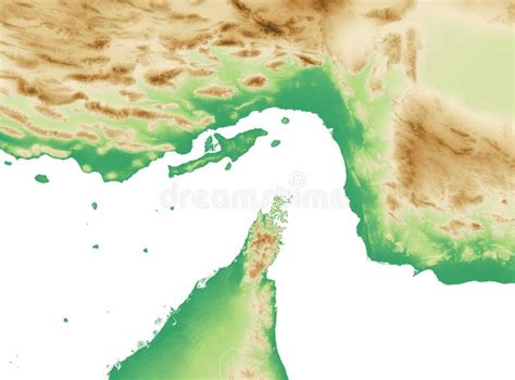 Estrecho De Ormuz Mapa Del Golfo Persa De Oriente Medio Y El Océano