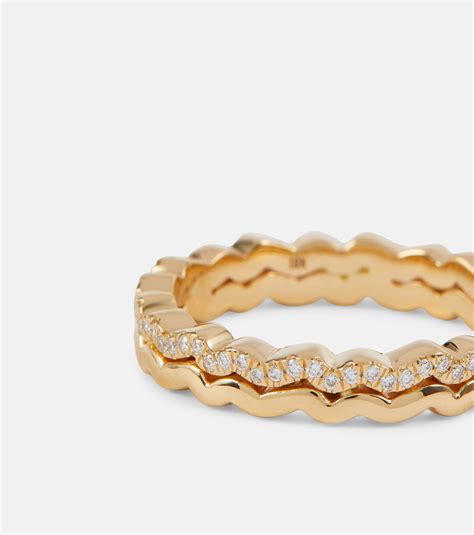 Mini Wave 18kt Gold Ring With Diamonds In Gold Suzanne Kalan Mytheresa