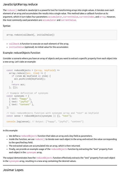 Josimar Lopes On Linkedin Wield The Power Of Javascript Arrays With