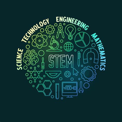 Stem Colorful Round Banner Science Technology Engineering And Mathematics 12778031 Vector Art