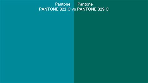 Pantone 321 C vs PANTONE 329 C side by side comparison