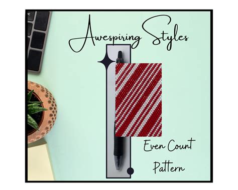 Candy Cane G2 Pen Wrap Pdf Pattern Etsy