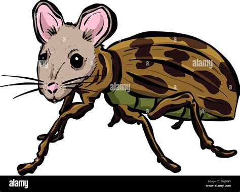 A Rat Cockroach Mash Up Pest Control Cartoon Illustration Logo Stock