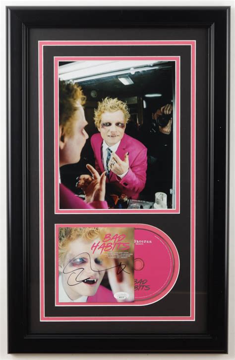 Ed Sheeran Signed Bad Habits Custom Framed Cd Display Jsa
