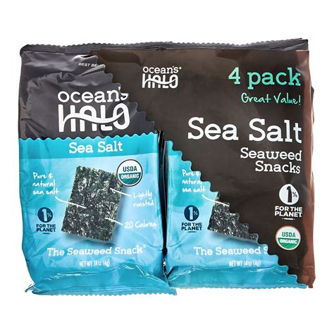 Oceans Halo Seaweed Snack Sea Salt Keto Organic Chips Fig App