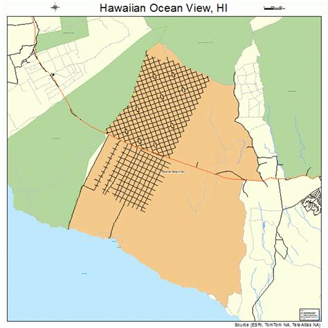 Hawaiian Ocean View Hawaii Street Map 1512530