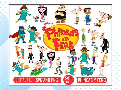 Phineas Y Ferb Svg Cartoon Svg Bundle Cartoon Png Bundle Etsy