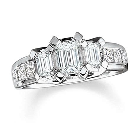 Previously Owned 1 78 Ct Tw Emerald Cut Diamond Three Stone