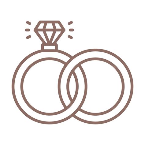 Wedding Ring Icon Premium Vector