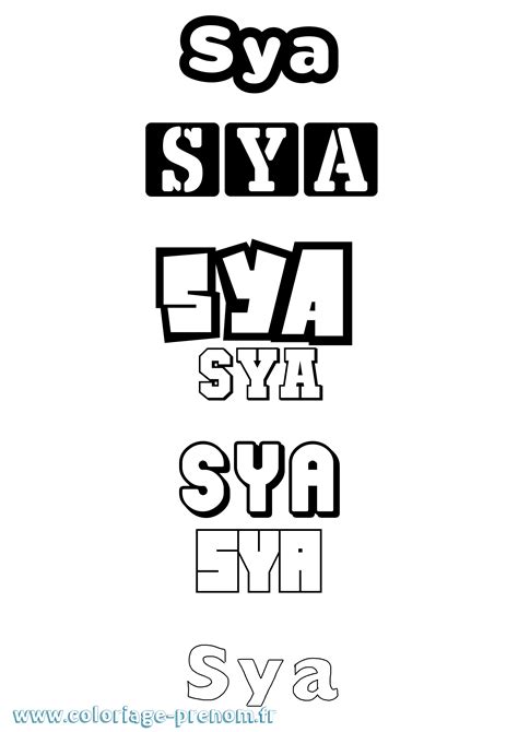 Coloriage Du Prénom Sya à Imprimer Ou Télécharger Facilement