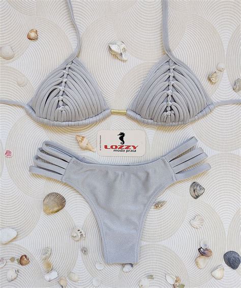 Biquini Macrame Tiras Lozzy Moda Praia