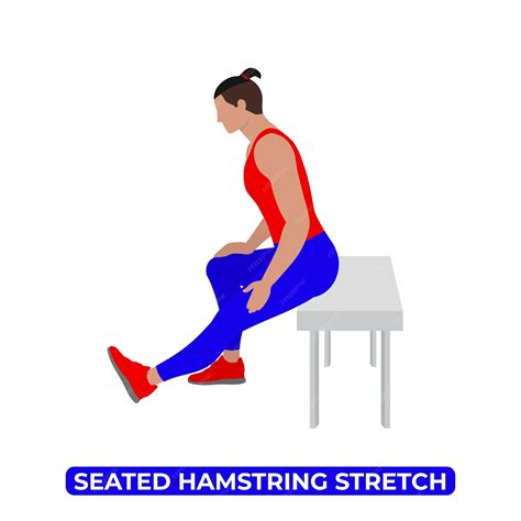 Premium Vector Vector Man Doing Bench Seated Hamstring Stretch An