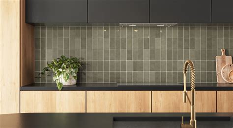 Mikayla 25x5 Glossy Ceramic Tile In Olive
