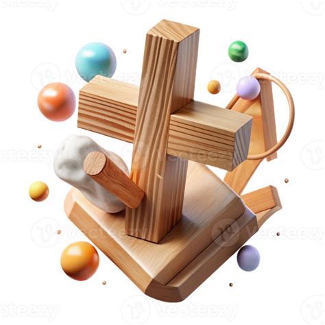 Impressive Classic Easter Religious Cross Wooden Cutout For Spiritual