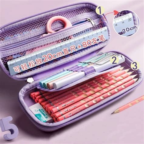 Colorful Rainbow Unicorn 3d Print Pencil Case For Girls Eva Zipper