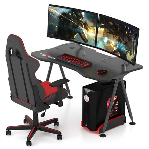 КОМПЬЮТЕРНЫЙ СТОЛ ДЛЯ ГЕЙМЕРА MADXRACER GAMING DESK GTT13 CARBON КАРБОНОВЫЙ