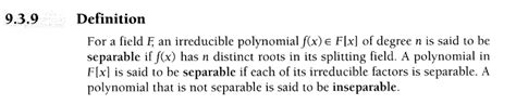 Splitting Fields And Separable Polynomials • Physics Forums