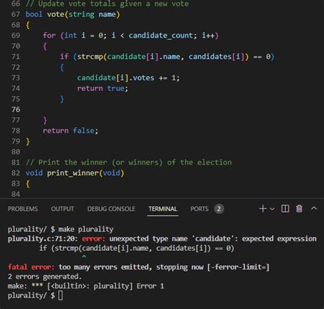 plurality error r cs50