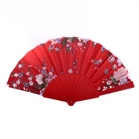 Evantai Roșu Cu Detalii Florale