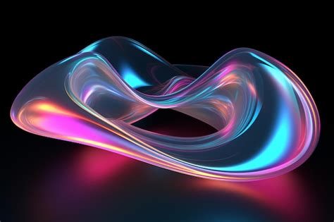 abstract 3d rendering of a curved object with a bright light generative