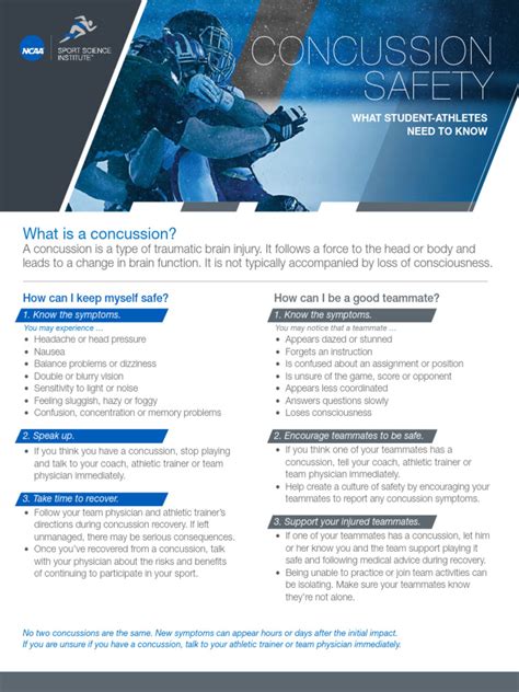 Ncaa Concussion Fact Sheet Download Free Pdf Concussion Neurological Disorders