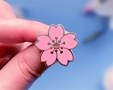 Mini Sakura Blossom Enamel Pin Alum And Ink