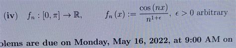 Solved Find The Pointwise Limit Of The Following Function