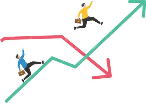 Premium Vector Business Person Jumping Pass The Arrow Graph