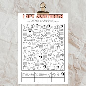 Juneteenth I Spy Coloring Sheets {freedom Day Activity Counting Game