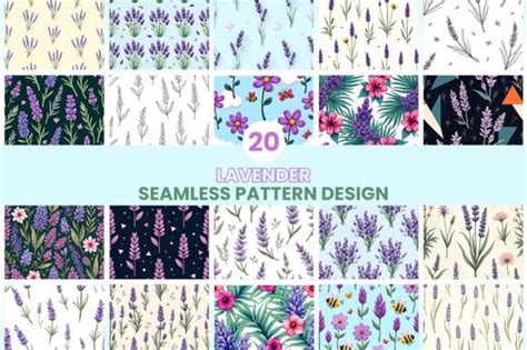 Lavender Floral Seamless Pattern Design Graphic By Shekhsady Graphics