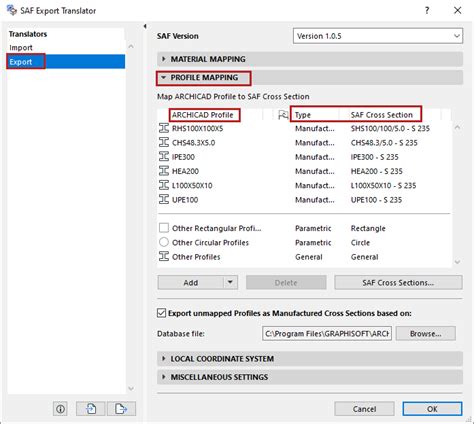 Profile Mapping Export To Saf
