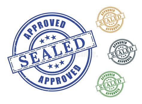 Approved Sealed Certified Stamp Collection Grunge Rubber Valid