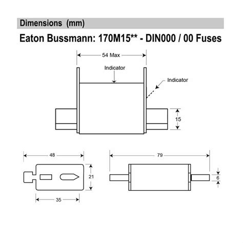170m1558d Eaton Bussmann Din000 Semiconductor Protection Fuses