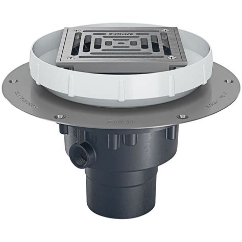 Zurn Elkay Ez2 Pv3 St Ss Ez2 Pvc Floor Drain With 5 Square Stainless