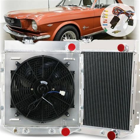 4 Row 62mm Radiator14shroud Fan For 65 66 Ford Mustang60 65 Falcon