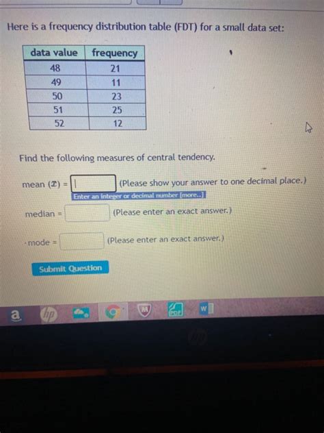 Solved Here Is A Frequency Distribution Table Fdt For A